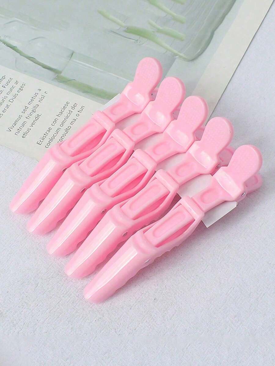 5pcs Salon Grade Alligator Hair Clips For Hair Straightening, Trimming ...