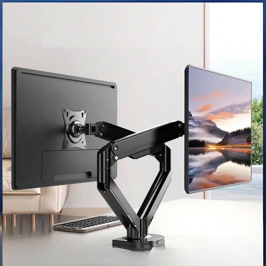 Dual-Screen Monitor Stand, Adjustable & Swivel Computer Display Arm ...