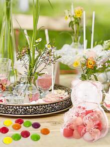 12PCS Cute Bear Shaped Candy Boxes Clear Fillable Ornaments Candy ...