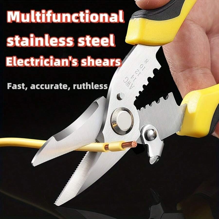 Industrial Multi-Function Wire Stripper Pliers, Electrician Specialized ...