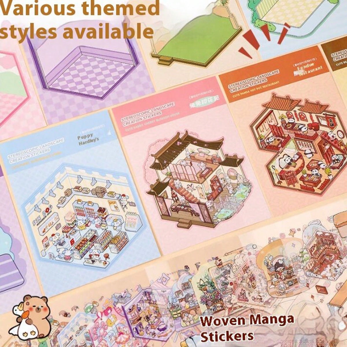 Collection Of Landscape Stickers, Miniature Scene Stickers For 3D Huts ...