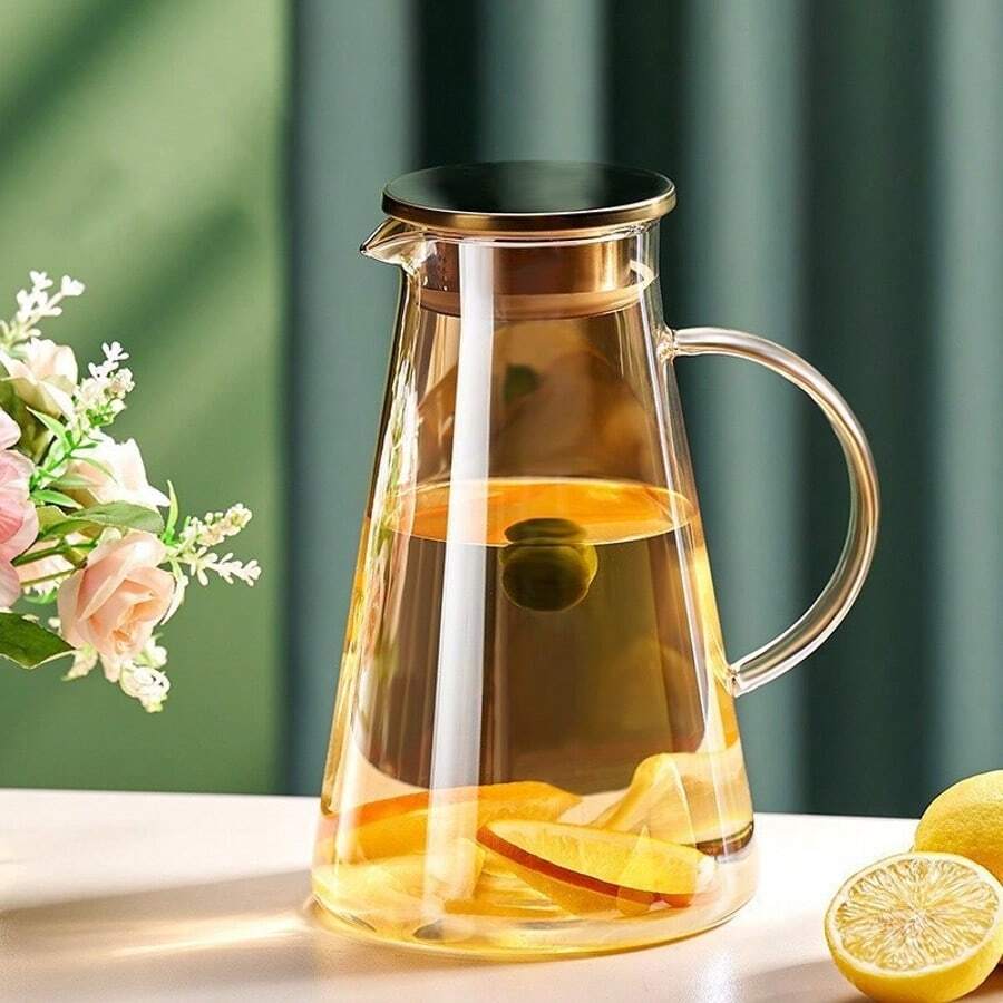 1pc/1800ml Clear/Champagne/Smoky Glass Water Kettle, Borosilicate Glass ...
