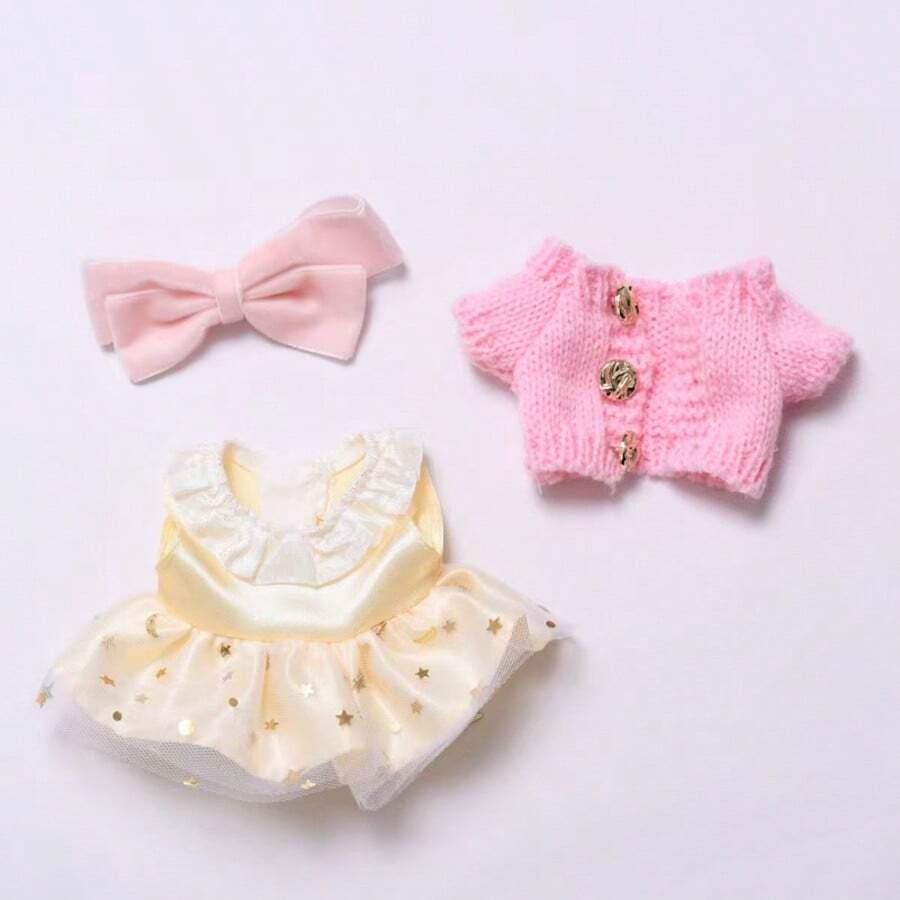 [Nur Puppenkleidung] 17CM LABUBU 1. und 2. Generation Anhänger Kleidung, Goldpuder Pullover ...