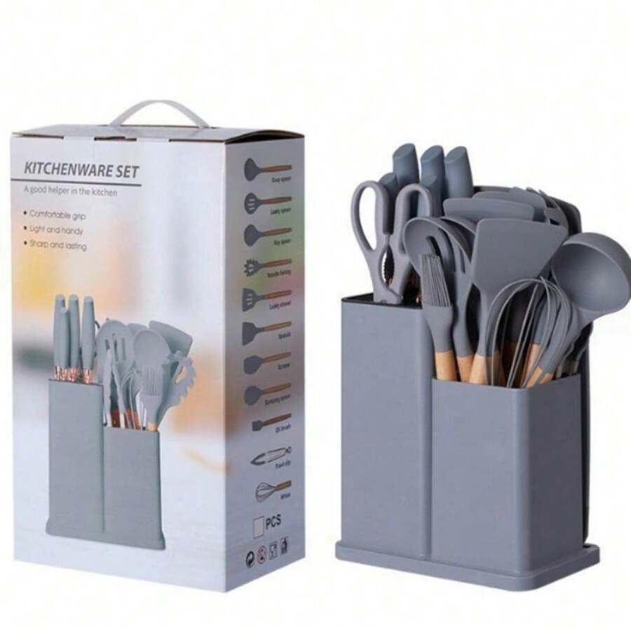Kitchen Utensils Set, 19pcs/Set Silicone Kitchen Utensils Set ...