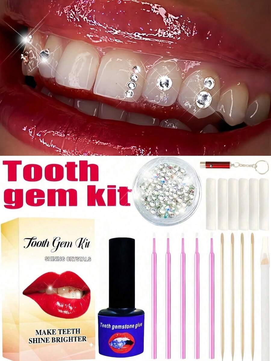 150pcs Tooth Gem DIY Kit, Fashionable Unisex Tooth Jewelry Crystal ...
