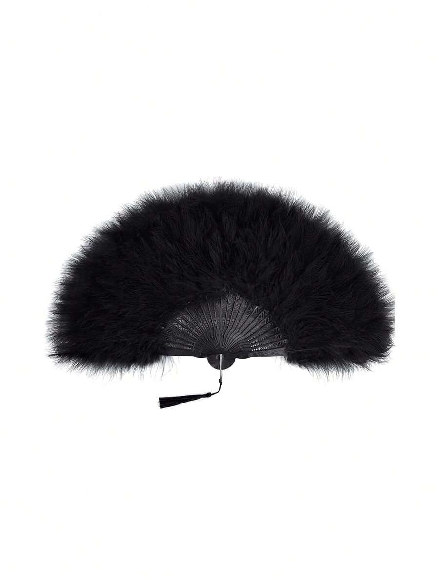 1pc Vintage Feather Fan, 20s Retro Folding Hand Fan Decorative For ...
