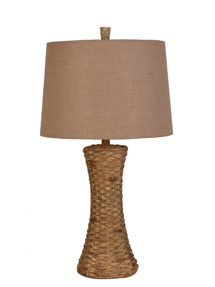 Cooper Ridge 28.5" Light Brown Finish Wicker Look Table Lamp With Mod ...