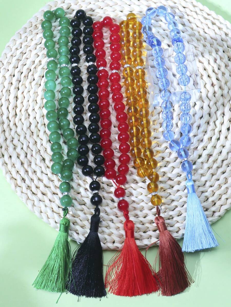 Tasbin 1pc 12mm Glass Prayer Beads, Islamic Tasbih For Daily Worship ...