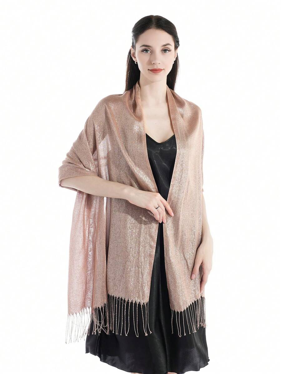 1pc Party Dance Evening Silver Thread Scarf Shawl Elegant | SHEIN USA