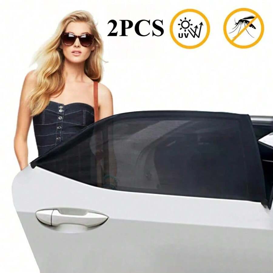 Car Side Front Rear Window Screen Sun Shade Cove Privacy Mesh Bugs Net ...