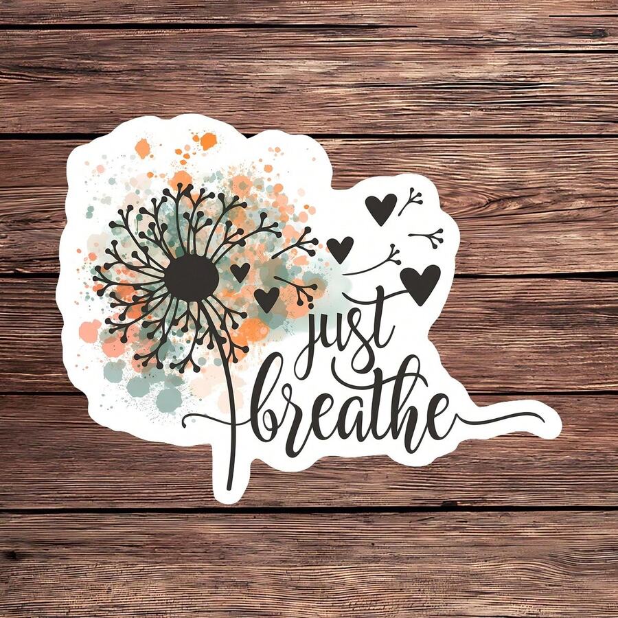 1PC Just Breathe Motivational Sticker, Inspirational Vinyl Decal ...