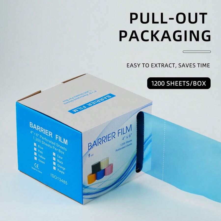 1200 pièces/rouleau Film de barrière jetable bleu pour tatouage, film de protection pour ...