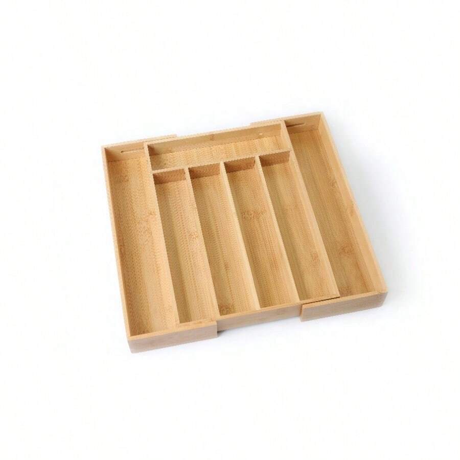 Natural Bamboo Expandable Silverware Organizer, 13.98 X 10.04-15.35 X 1 ...