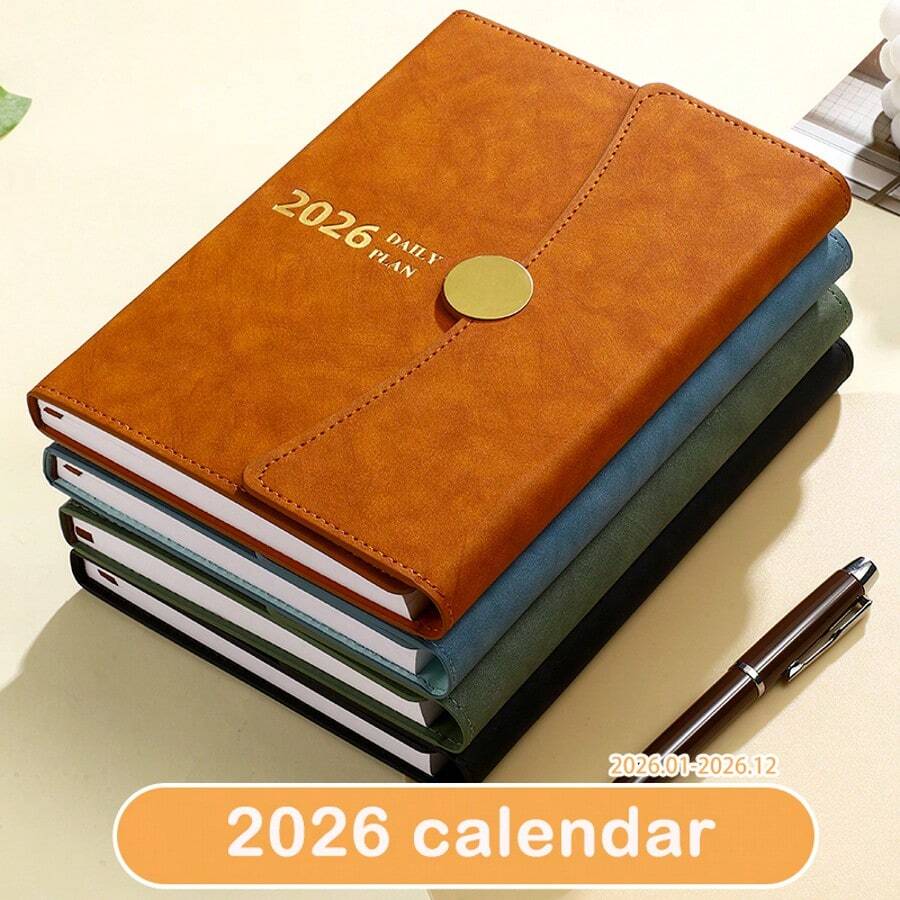 2026 Diary With Magnetic Snap Leather Fabric, Monthly Index Ribbon ...