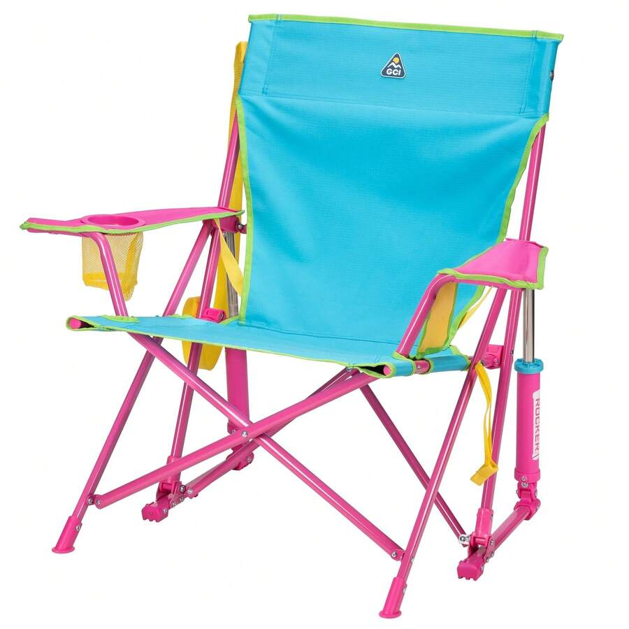 Kickback Rocker Foldable Rocking Camp Chair, Blue Retro | SHEIN USA