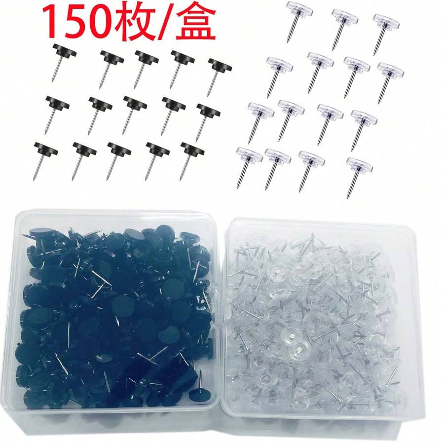 150 PCS Push Pins Tacks Count In Reusable Box For Bulletin Boards And ...