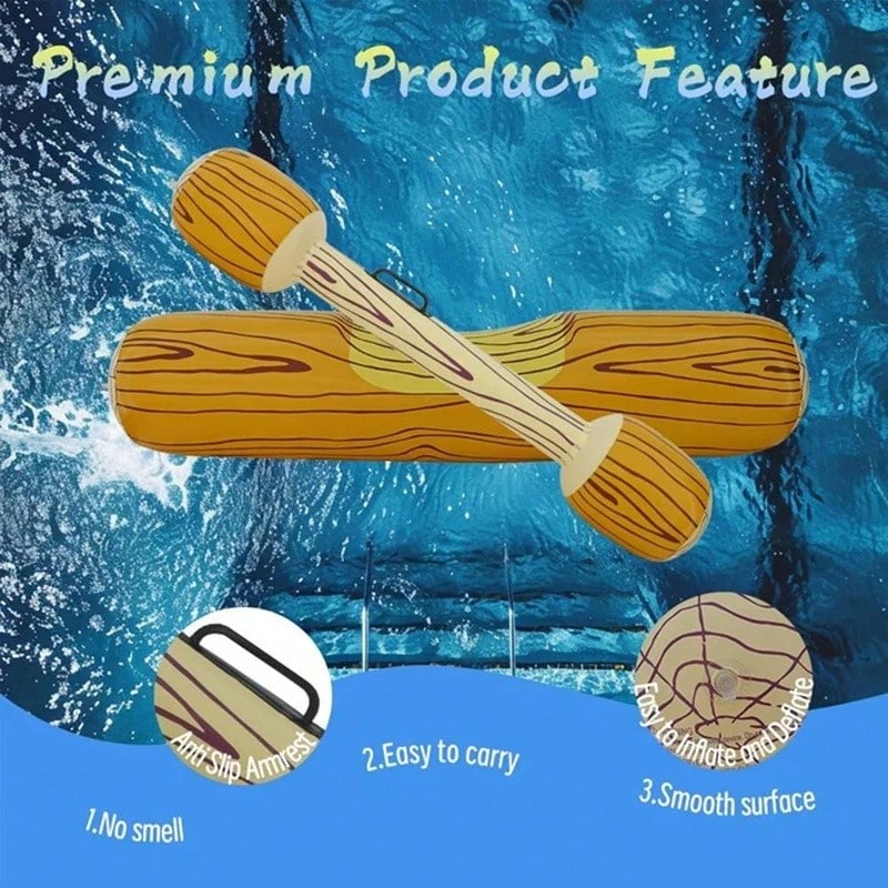 [Upgraded Log Rafts] Jumbo Inflatable Battle Log Pool - Inflatable ...