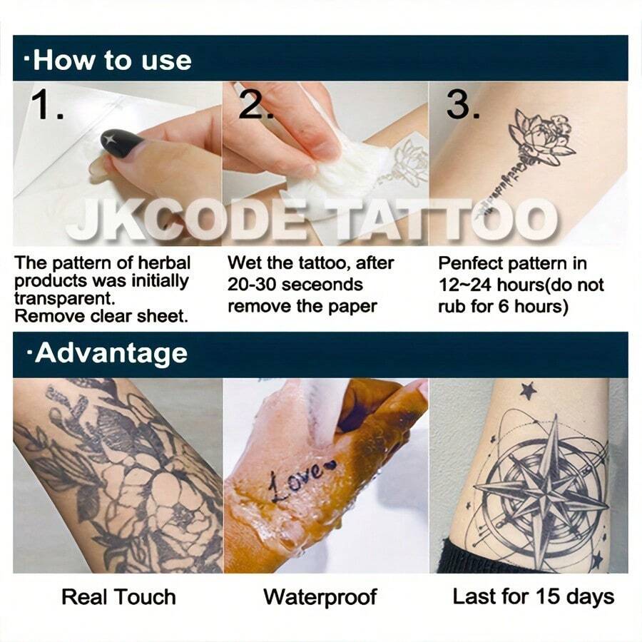 JKCODE TATTOO Waterproof Semi-Permanent Tattoos, Hands, Necks Design, Roman Warrior, Sparta ...