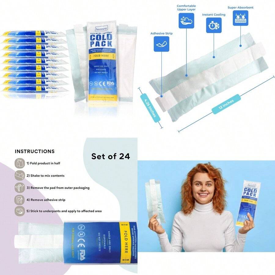 Perineal Ice Packs For Postpartum W Adhesive Strip Perineal Cold Pack 2 ...