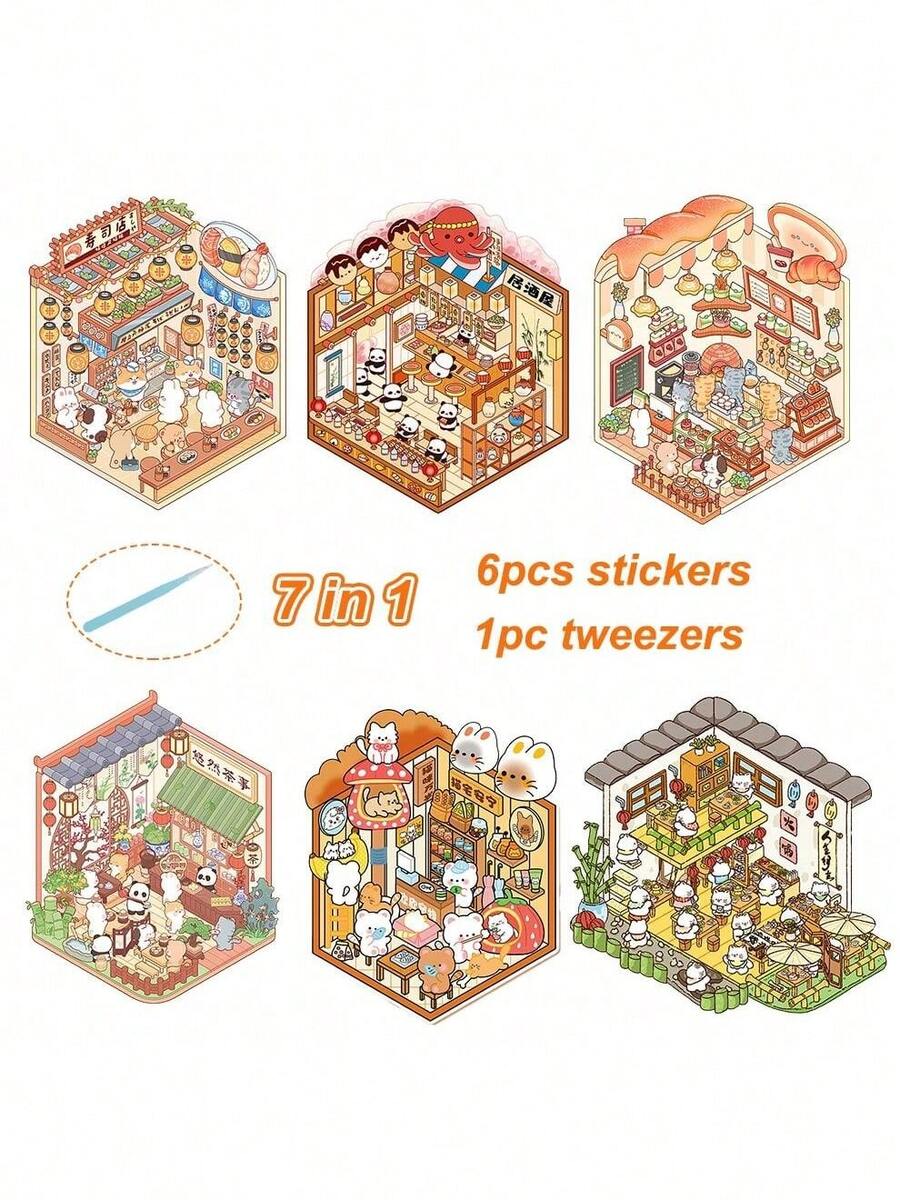 7-In-1 Small Size Popular Sticker Collection Book, New Sticker Set ...