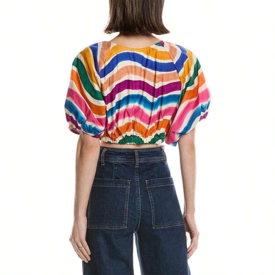 FARM Rio Dancing Stripe Crop Top | SHEIN USA