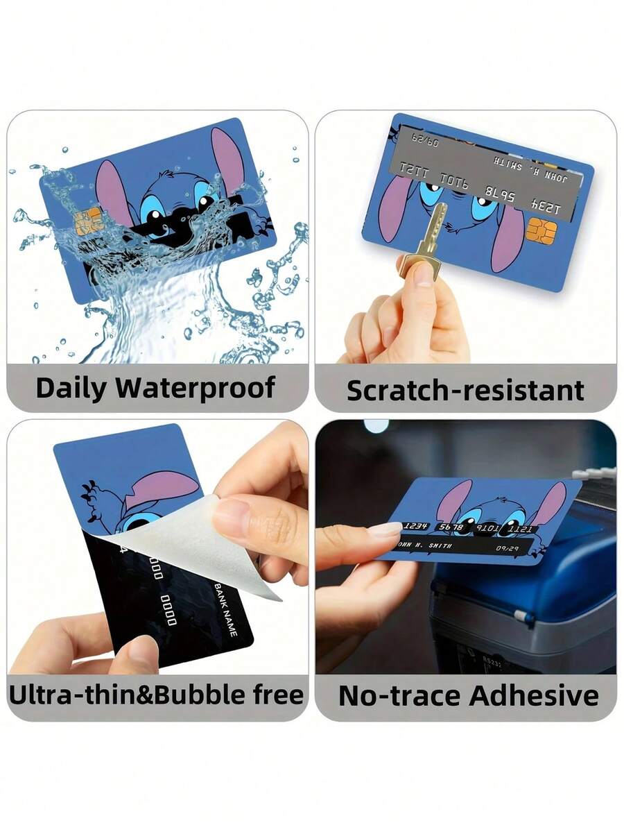 Disney Disney 1/2/4pcs Stitch Credit/Debit Card Stickers, Removable PVC ...