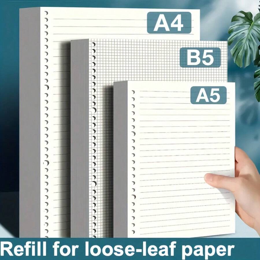 Loose-Leaf Paper A4/B5/A5 Removable Horizontal Line Square Blank Grid ...