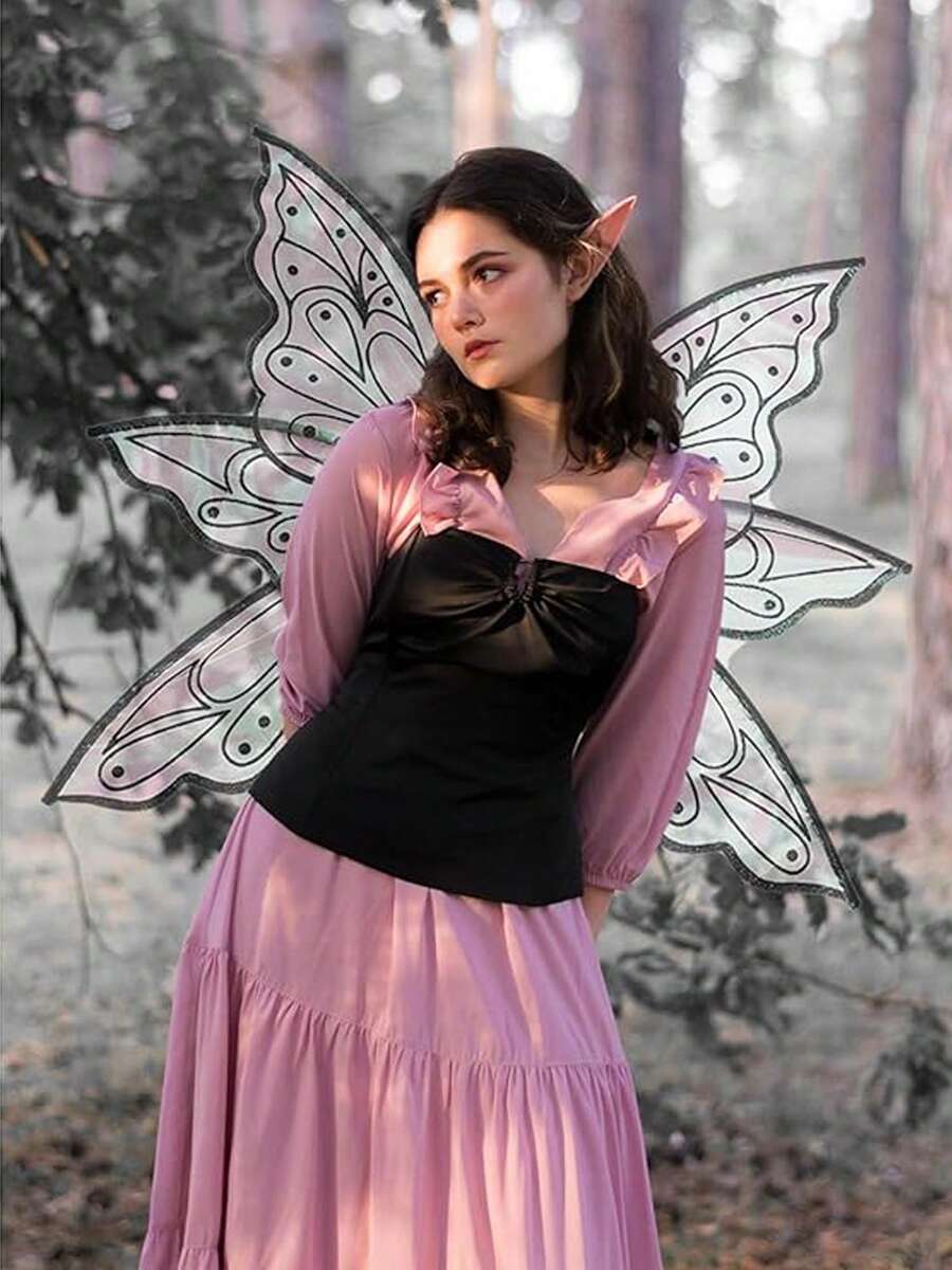Large Gold Fairy Wings For Adults Dress Up Sparkling Sheer Wings ...