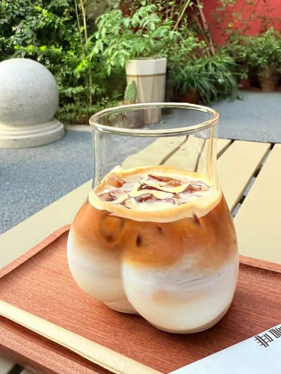 1pc, Butt Cup, Cute And Creative, Water Cup, Fruit Cup, Glass Cup, Bear ...