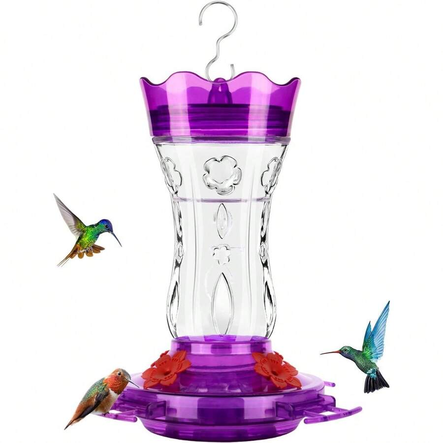 Glass Hummingbird Feeder With 4 Bee Guard Feeding Ports, Outdoor Garden ...