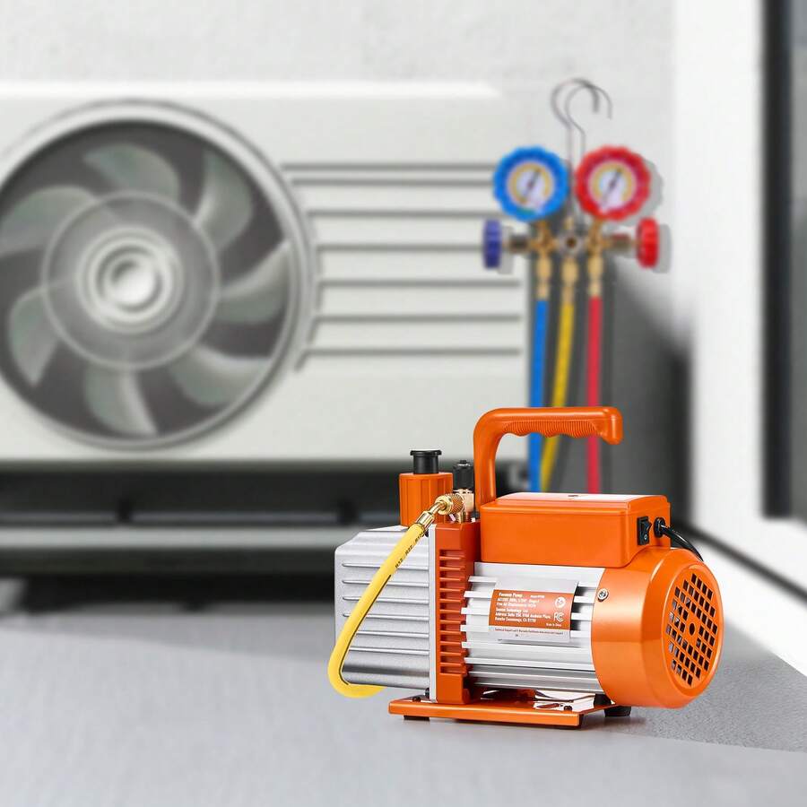 KFFKFF Vacuum Pump, 6 CFM, HVAC 2 Stage Rotary Vane Vacuum Pump, For ...