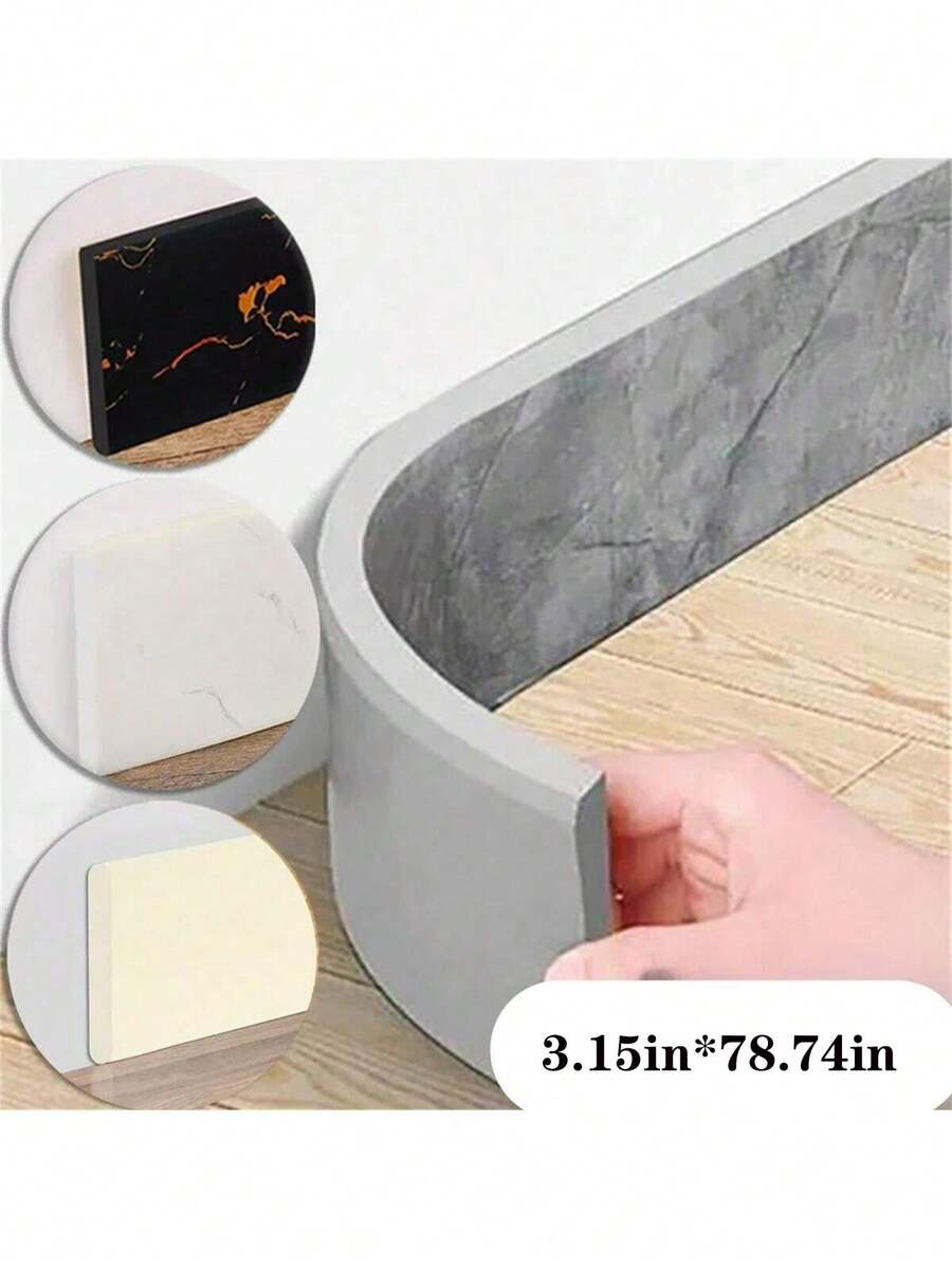 1 Roll 8cm X 2m Flexible Self-Adhesive Baseboards, Decorative Bumper ...