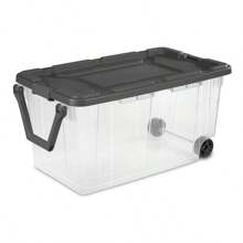 160 Qt. Wheeled Storage Box Plastic Adult Flat Gray | Mode en ligne ...