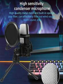 Gaming Computer Professional Condenser Microphone Mic USB Microphone ...