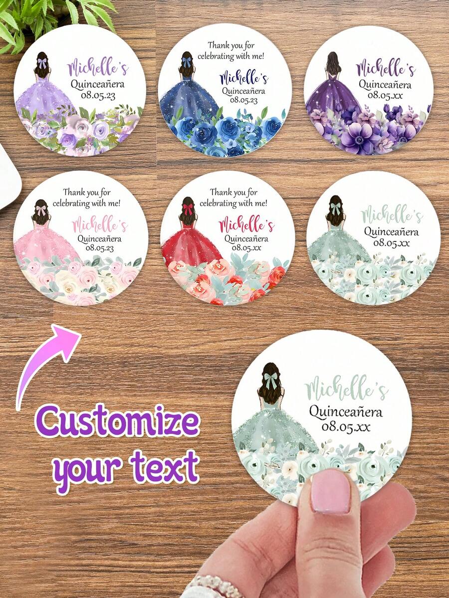 Quinceanera Gift Tags, Quinceanera Party Favors, Mis Quince Tags, Sage ...