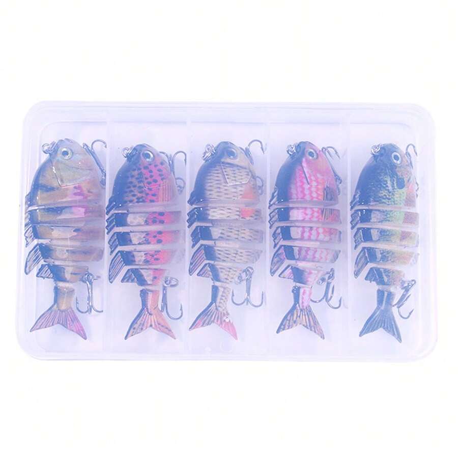 HENGJIA 5pcs Fishing Lures 6 Multi Segment Swimbait Crucian Carp ...