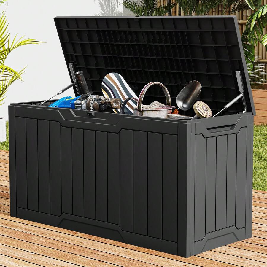 80 Gallon Resin Deck Storage Box - Weatherproof Outdoor Storage With ...