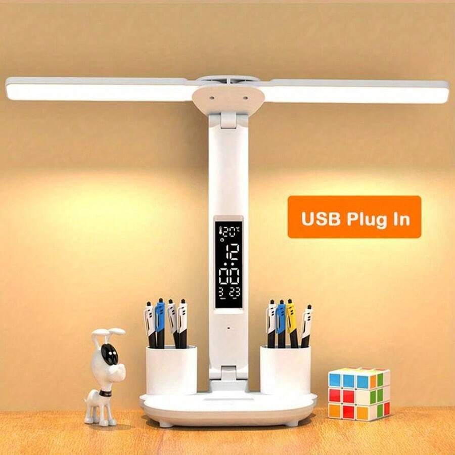 1pc LED Eye-Care Desk Lamp, 3-Color Dimming, Adjustable Color ...