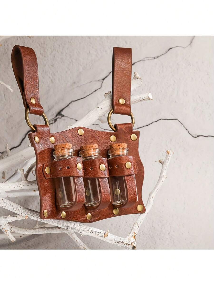 Medieval Fantasy Wizard Waist Pouch Side Pack With Faux Leather, 3 Cork ...