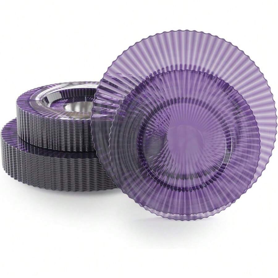 80-Piece Purple Party Plate Set (40 Guests) - 11" Dinner Plates & 9 ...