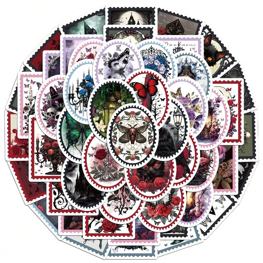 50PCS Goth Stickers Stamp Stickers Spooky Stickers Horror Stickers ...