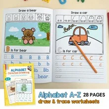 Lachilly Caderno de exercícios de escrita do alfabeto para crianças ...