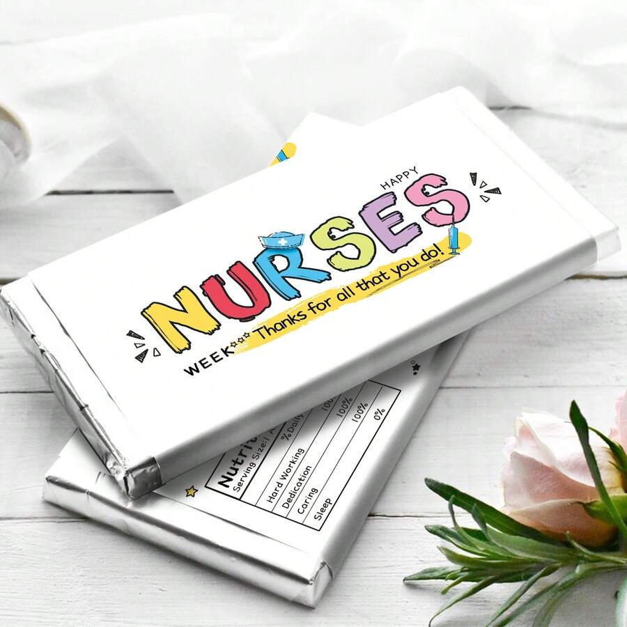 10pcs Happy Nurses Week Chocolate Labels Stickers - Paper Nurse Thank ...