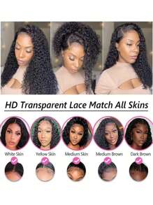 Glueless Curly Bob Wig Pre Plucked Pre Cut Deep Wave 4x4 Lace Front ...