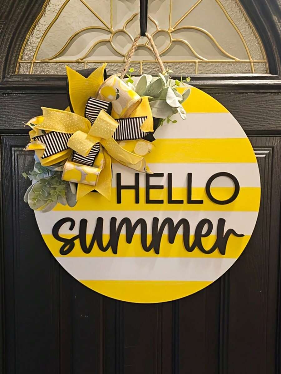 Lemon Hello Summer 3D Door Hanging, Summer Wreath Porch Decor, Home ...