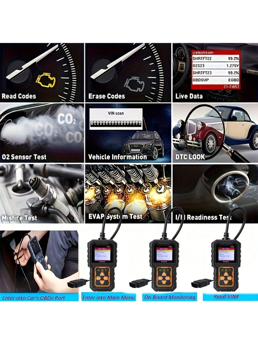 Fault Code Clearing Engine Battery Oxygen Sensor Car Diagnostic Tool EOBD OBD 2 Scanner Digital ...