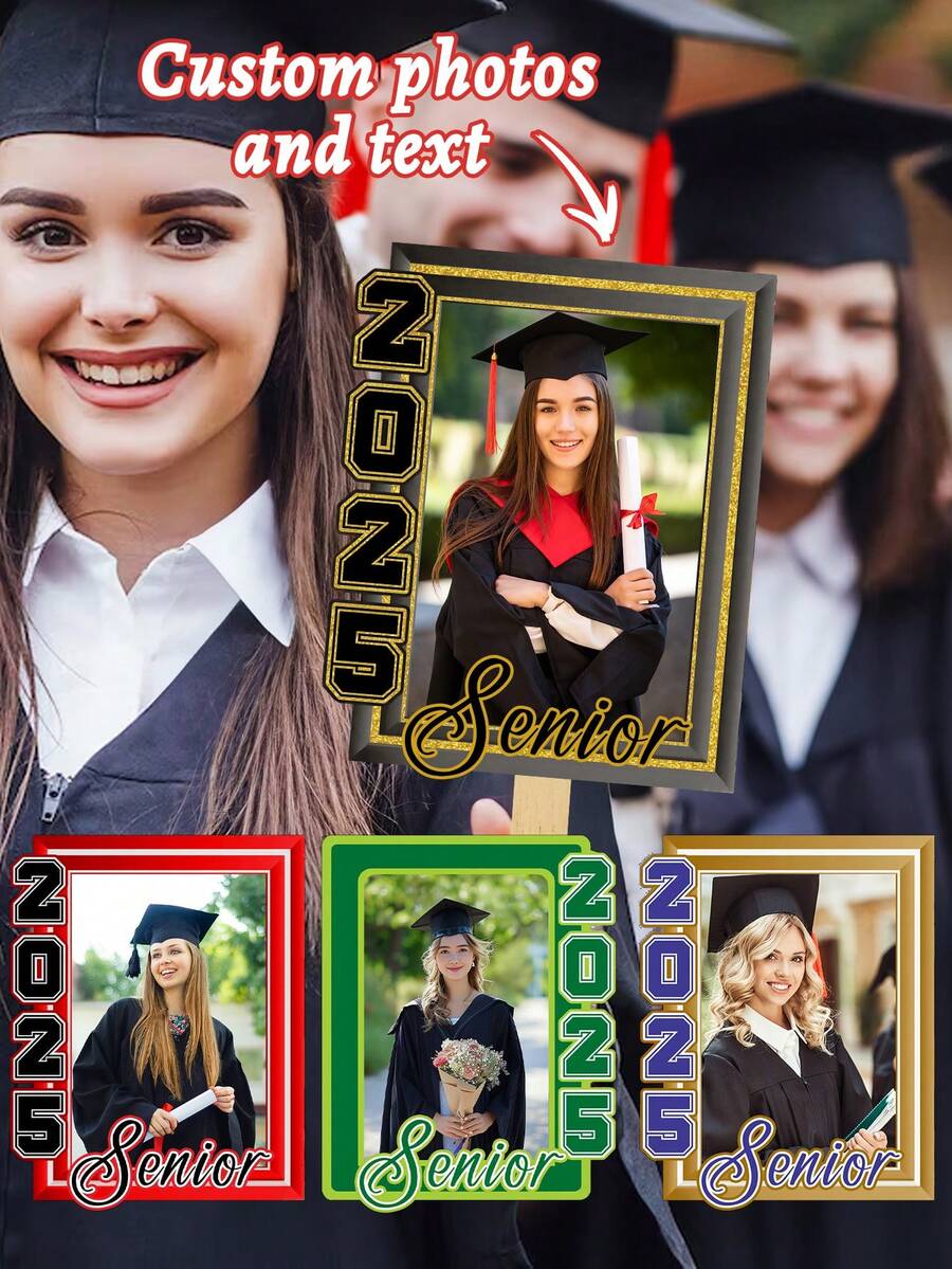 Custom Graduation 2025 Fans With Wooden Handle-4 Styles,Photo Fans ...