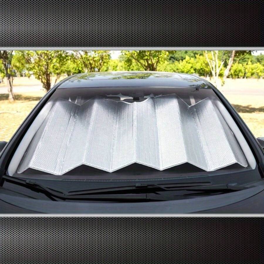 Upgraded Version Innovative Design Heavy-Duty Windshield Silver ...