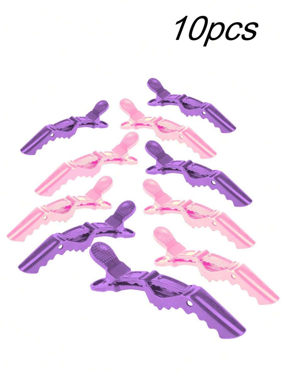 10pcs Professional Crocodile Hair Clip For Hair Straightening, Cutting ...
