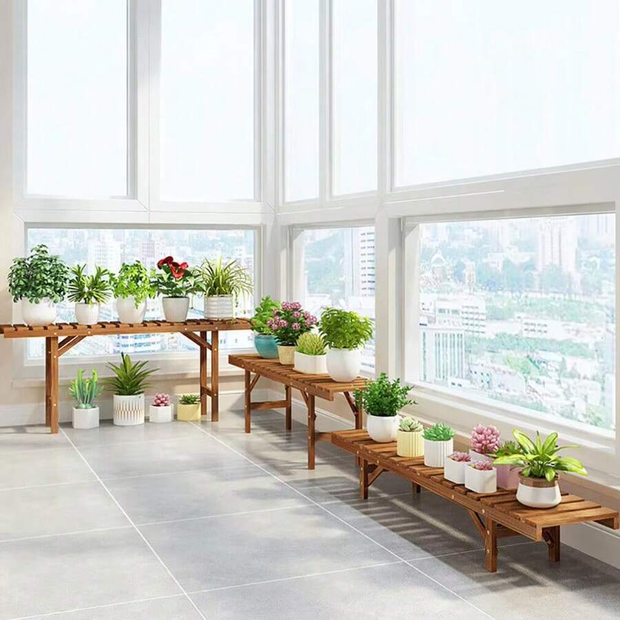 3 Tiered Plant Stand Step Indoor Outdoor Plant Pot Stand Corner Plant ...